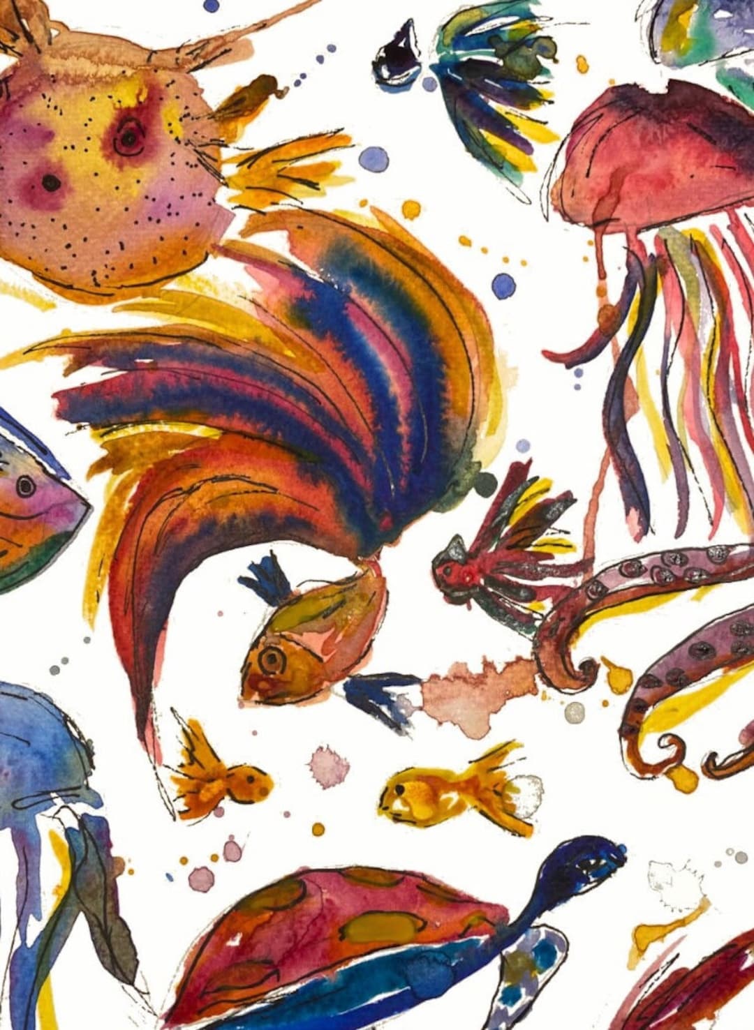 Sea Life Print | Under the Sea Print | Marine Life Print | Sea Life ...