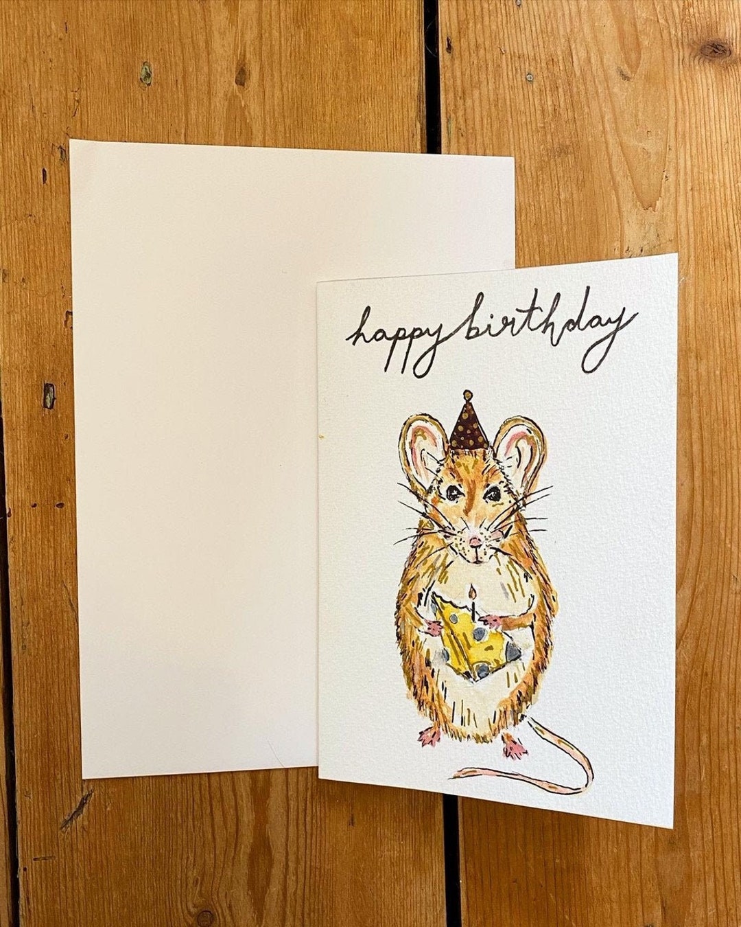 Mouse Birthday Card | Watercolour Mouse Card | A5 Birthday Card | Mouse ...