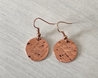 Copper Disc Earrings | Etsy