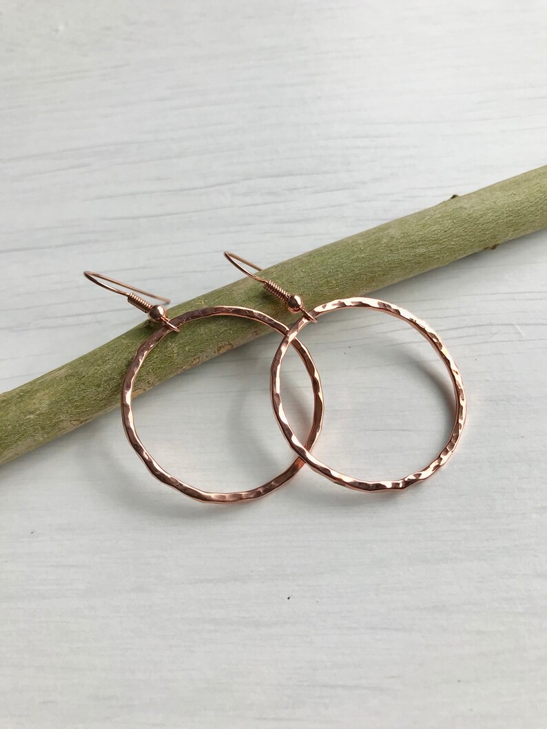 Copper Hoop Earrings 7th Anniversary Gift Hoop Earrings Copper - Etsy