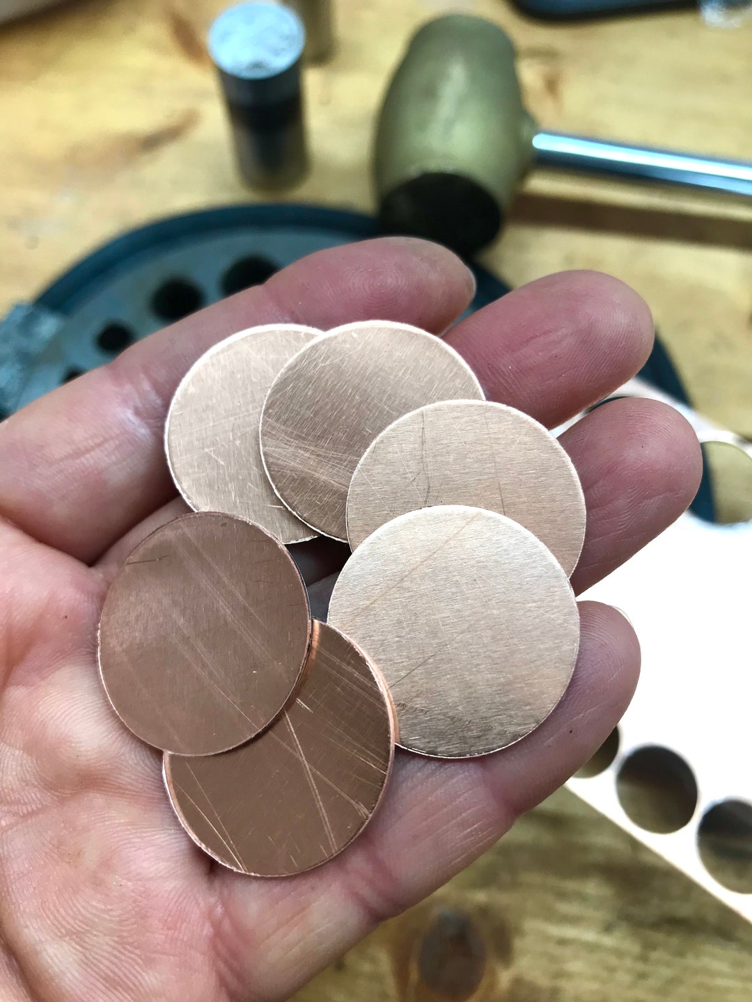 Copper Stamping Discs 25 Mm Copper Blanks Raw Copper Discs Set of 6 ...