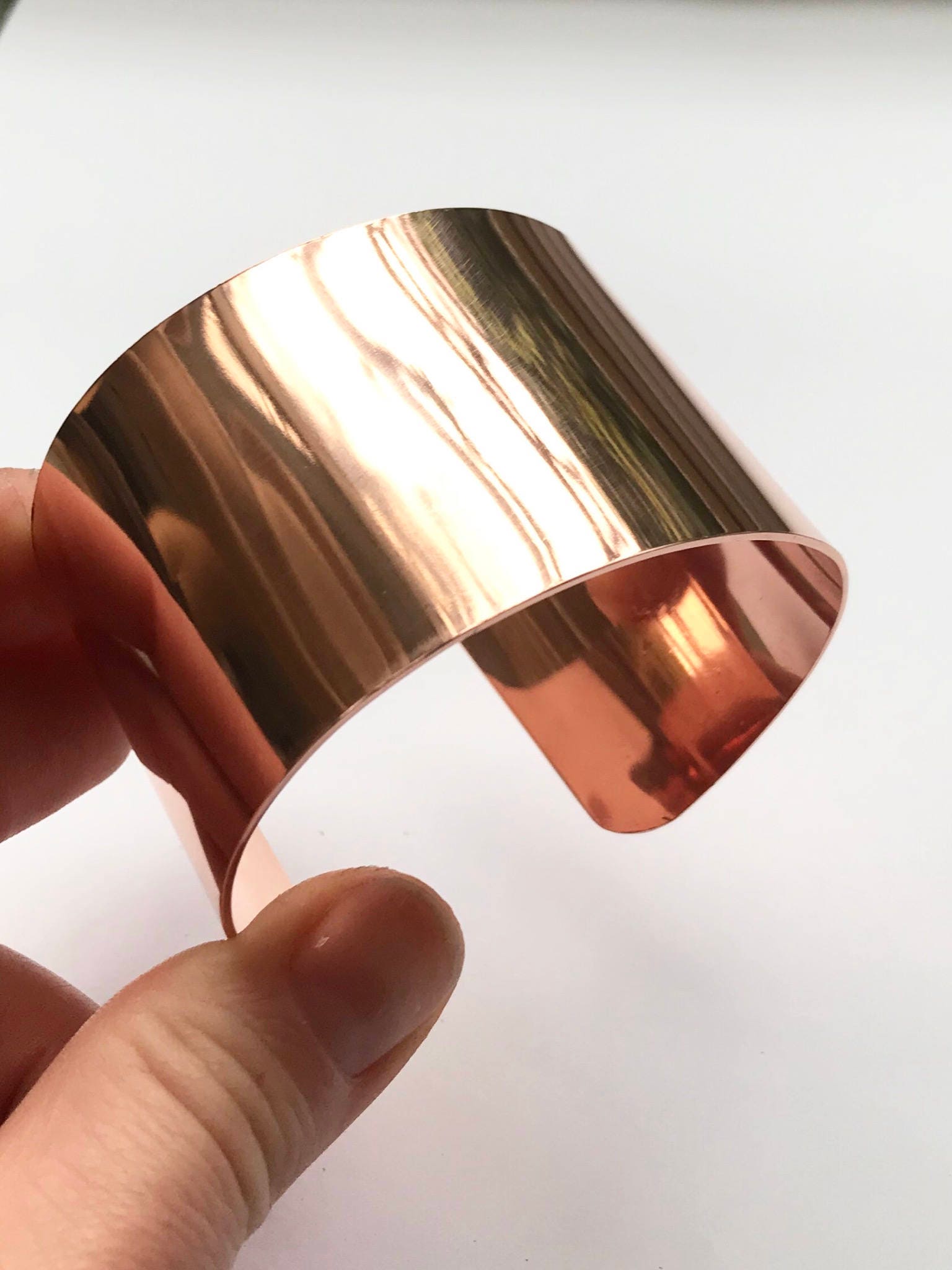 Wide Copper Cuff Bracelet Hand Forged Polished Copper Bracelet - Etsy