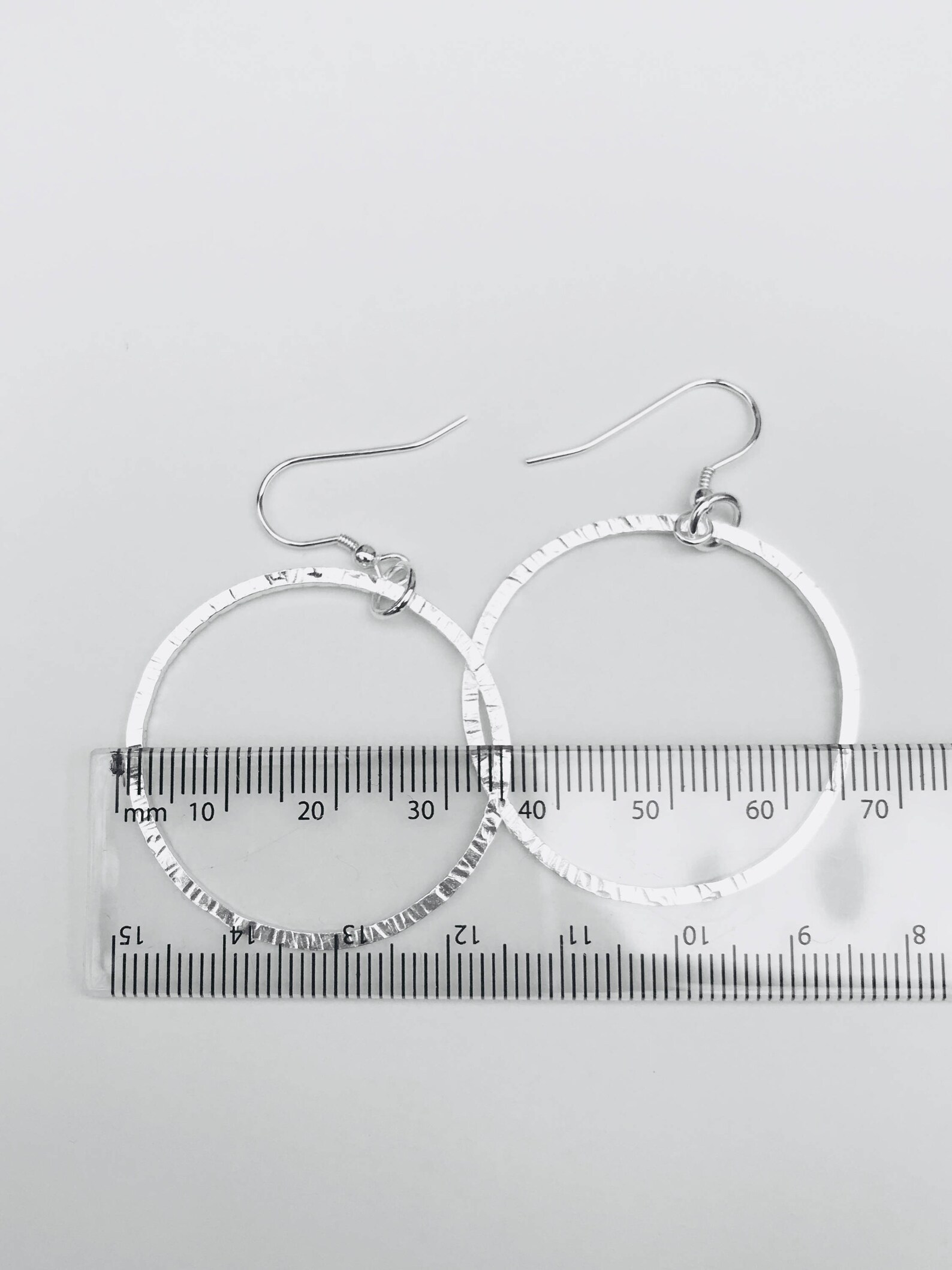 Large Dangle Hoops Earrings Sterling Silver Handmade Earrings | Etsy