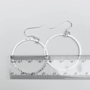 Large Dangle Hoops Earrings Sterling Silver Handmade Earrings - Etsy