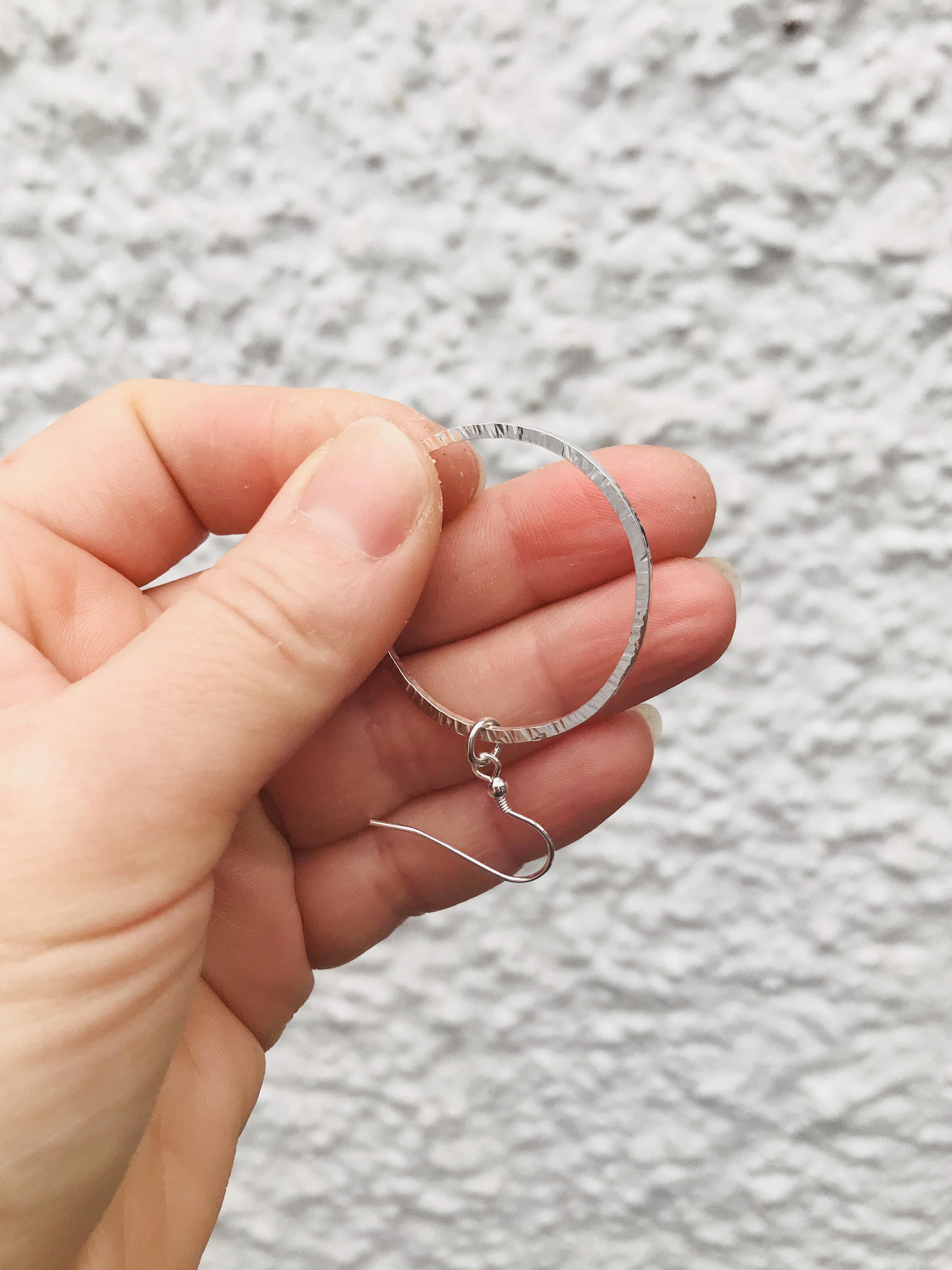 Large Dangle Hoops Earrings Sterling Silver Handmade Earrings | Etsy