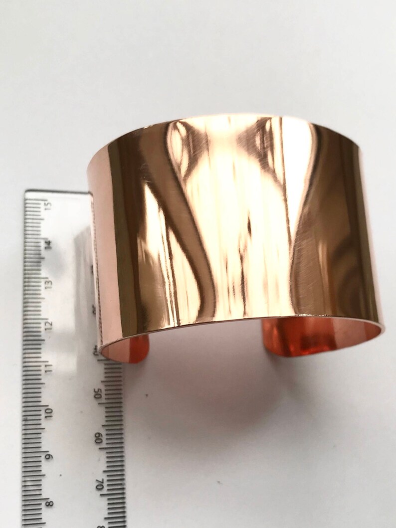 Wide copper cuff bracelet hand forged polished copper bracelet | Etsy