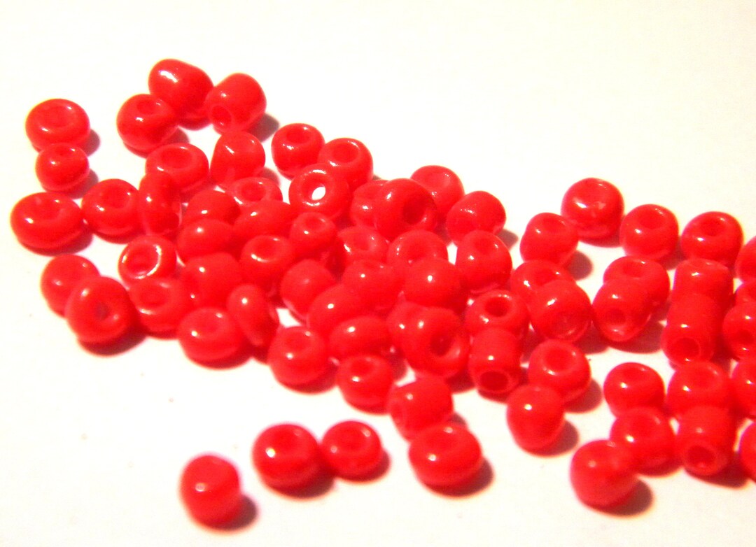 20 G Red Seed Beads 3 Mm Glass Bead Red Seed Beads Opaque - Etsy