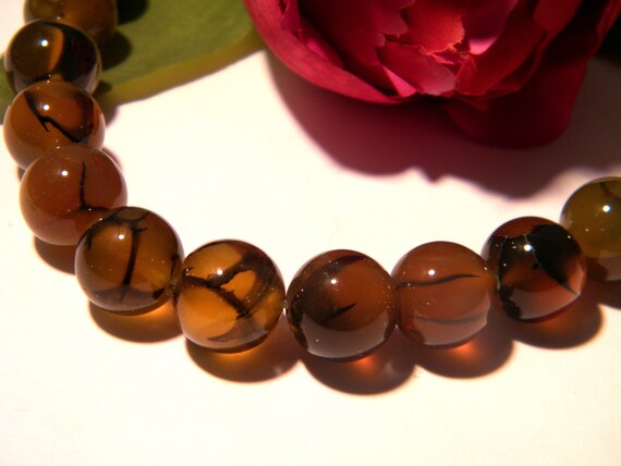 Perles agate gemme naturelle agate veine de dragon 10 Pcs | Etsy