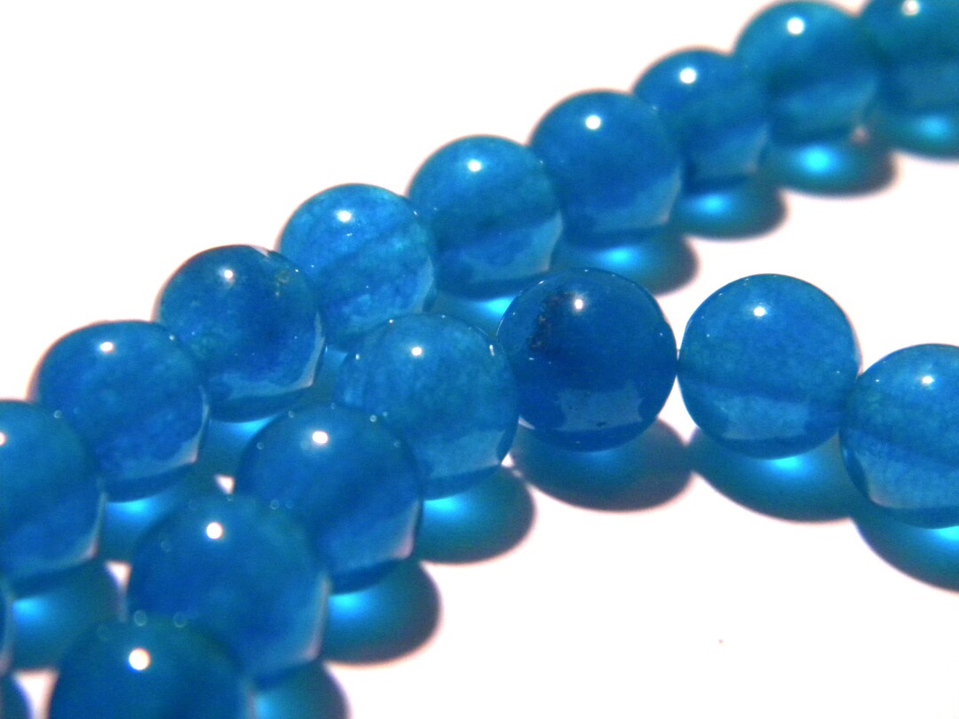 12 cuentas de jade natural 8 mm turquesa gema de piedra fina perla de ...