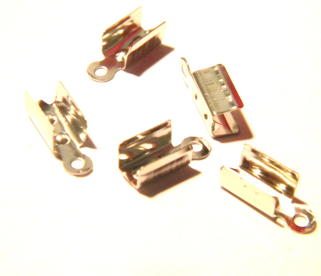 50 Crimp End Caps, 12 X 4mm End Caps, Crimp Ends, Cord Ends, Chain Ends ...