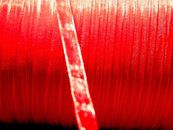 Red organza ribbon store