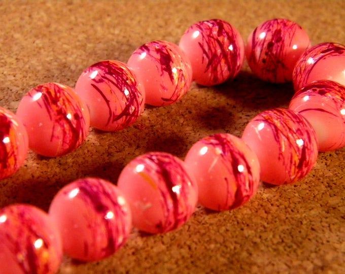 10 Trefilee 12 Mm Pink PE192 3 Glass Beads - Etsy
