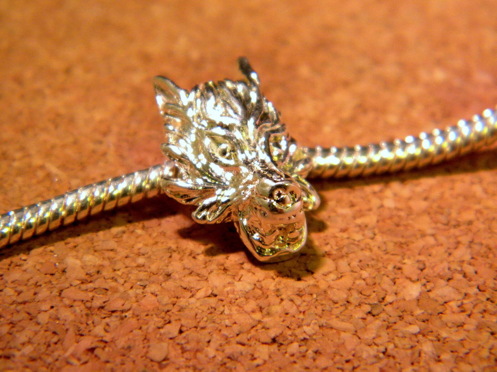 2 Silver Bead Large Hole-dragon Head - European Bead- 18 Mm -dragon ...