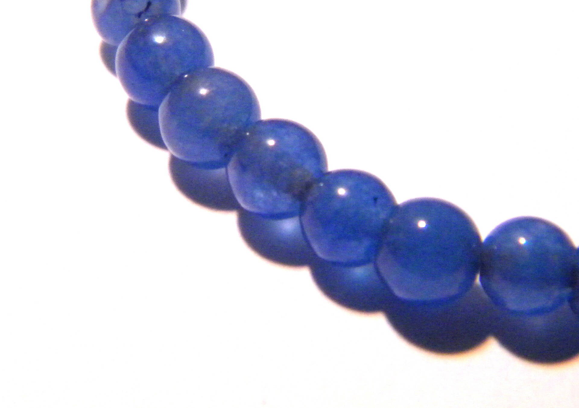 40 Jade Beads, 4 Mm - Translucent - Round Bead - Gemstone - Royal Blue ...