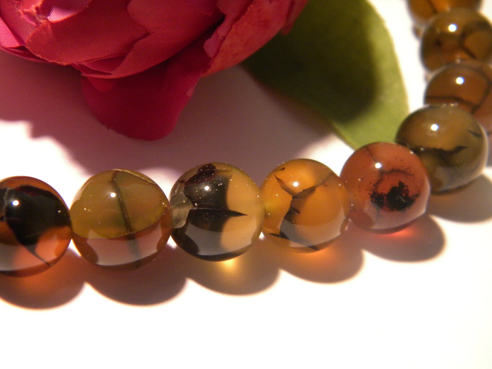 Perles agate gemme naturelle, agate veine de dragon, 10 Pcs agate ...