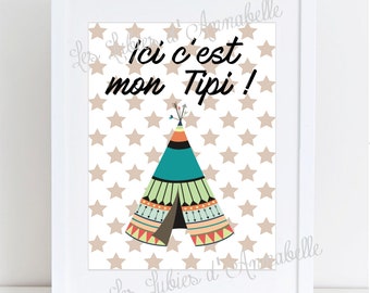 Indian Themed Poster here is My Tipi Girl | Etsy