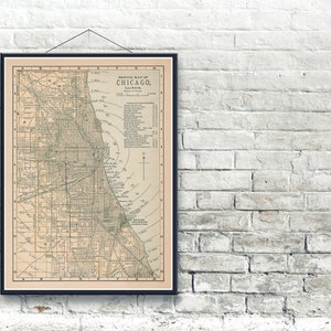 Chicago Illinois 1893 Map Fine Art Print - Etsy
