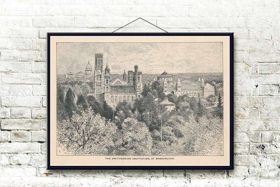 The Smithsonian Washington DC 1892 Engraving Fine Art Print | Etsy