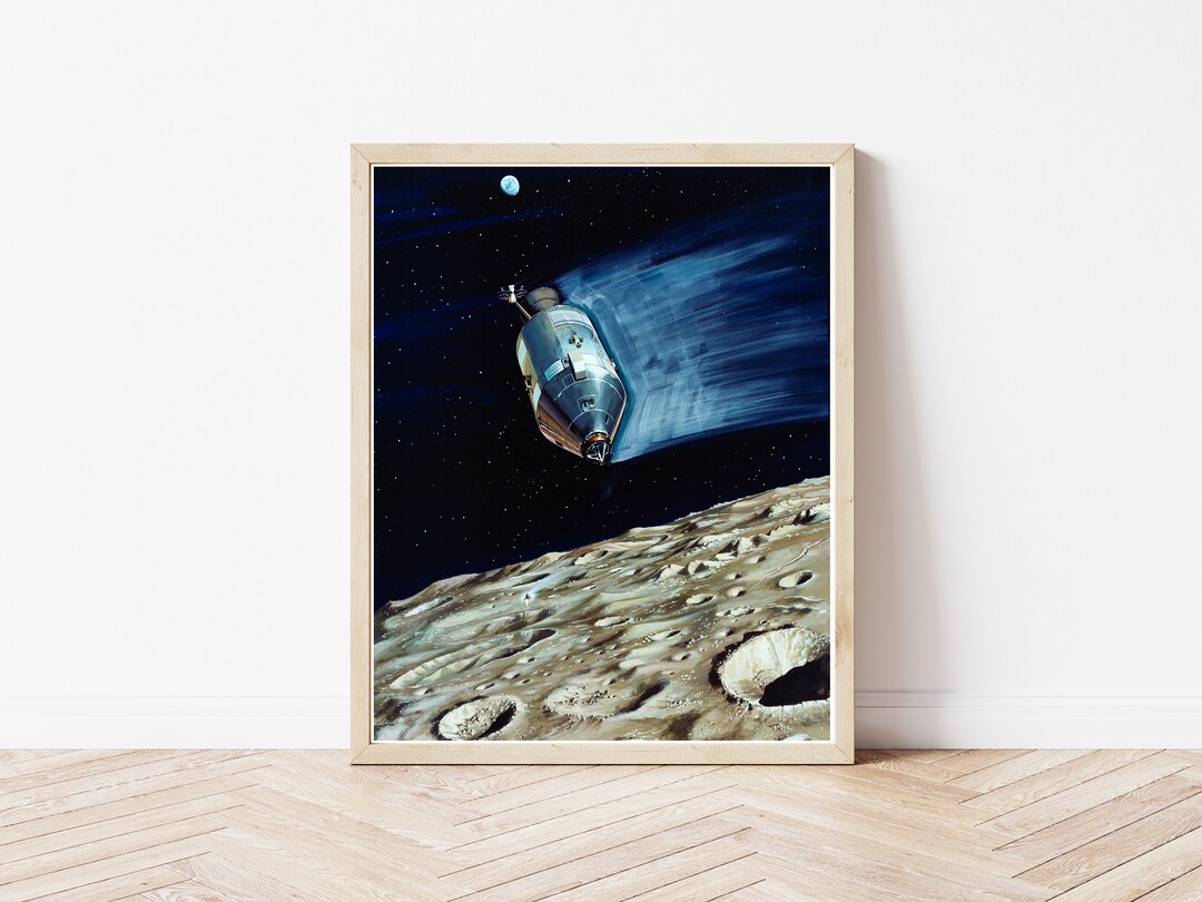 NASA Apollo Moon Landing Concept Art 1970 Painting | Fine Art Print - Etsy