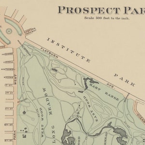 Prospect Park Brooklyn 1908 Map | Fine Art Print - Etsy