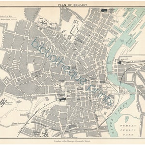 Belfast Ireland 1903 Map | Fine Art Print - Etsy