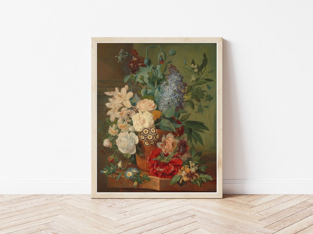 Still Life Flowers 1824 Oil Painting | Fine Art Print - Etsy