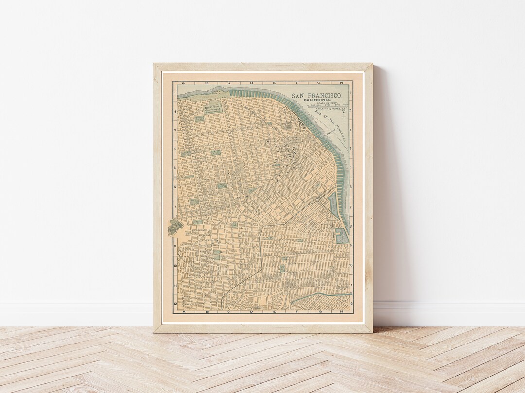 San Francisco California 1893 Map | Fine Art Print - Etsy
