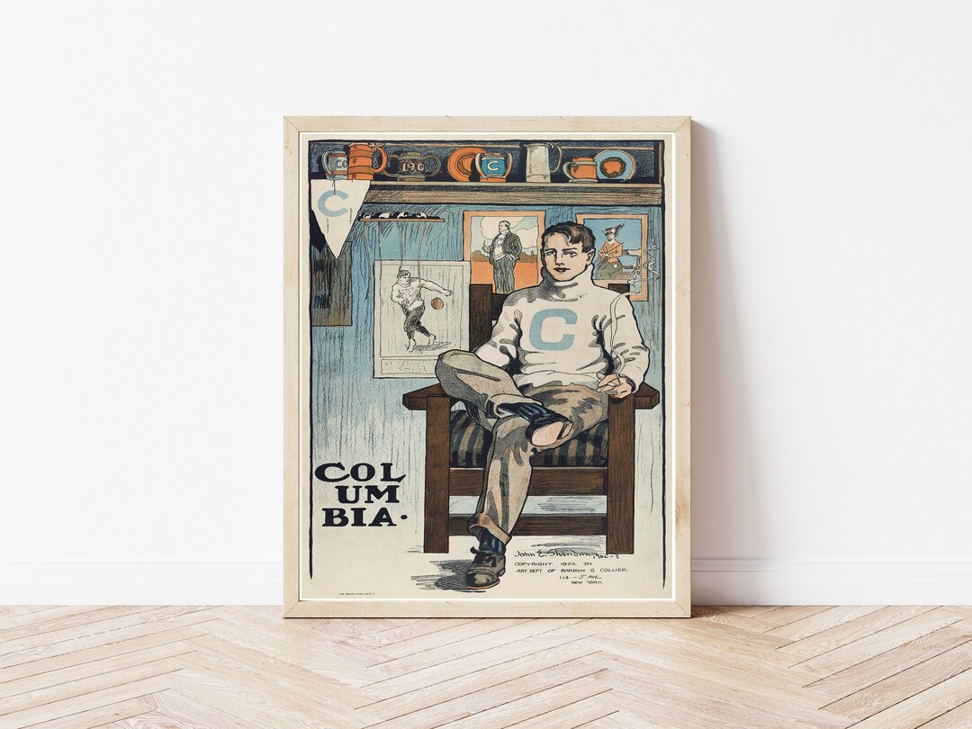 Columbia University 1902 Lithograph Poster | Fine Art Print - Etsy
