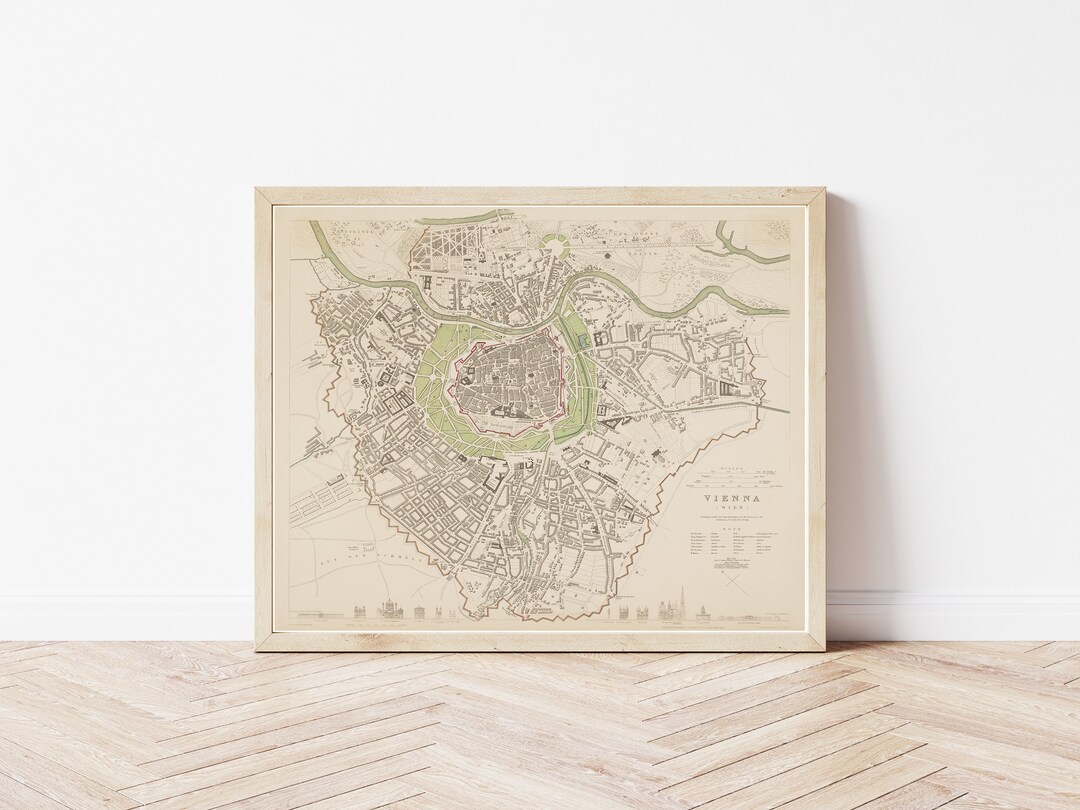 Vienna Austria 1833 Map | Fine Art Print - Etsy