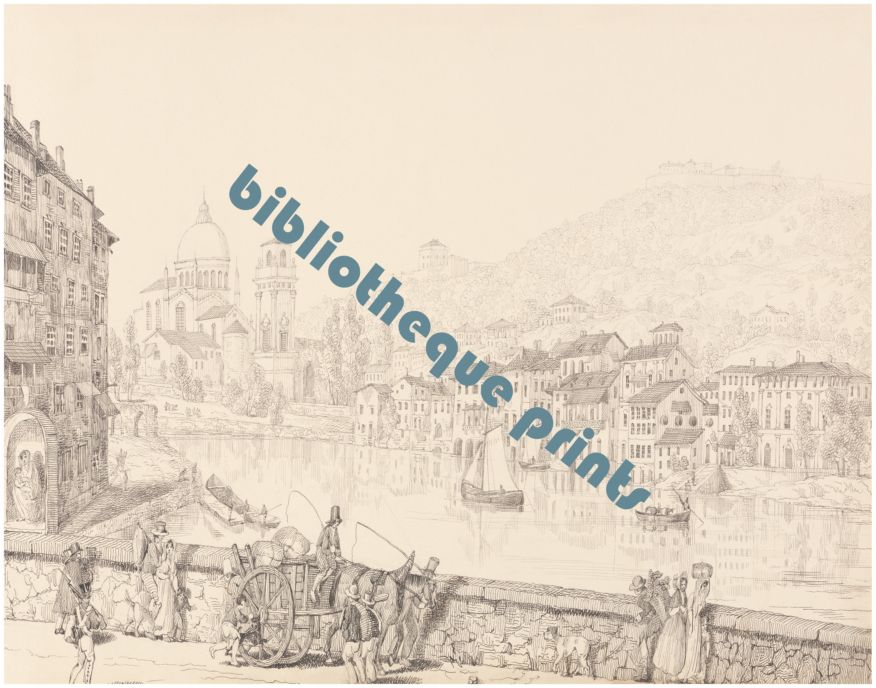 Verona Italy View 1840 Drawing | Fine Art Print - Etsy