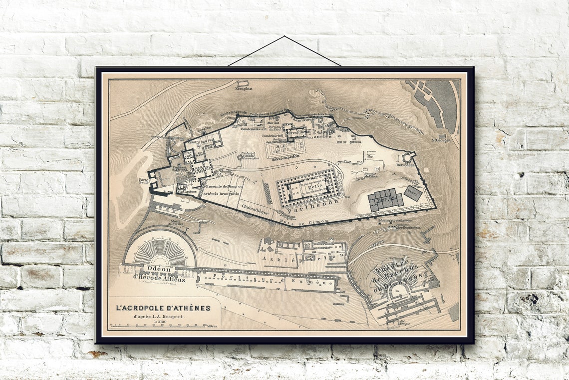 Acropolis of Athens 1910 Architectural Plan Fine Art Print | Etsy
