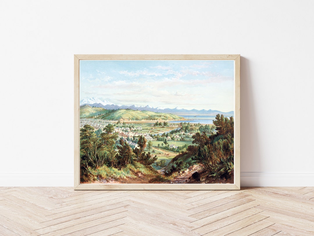 Nelson New Zealand View 1877 Lithograph Illustration | Fine Art Print ...