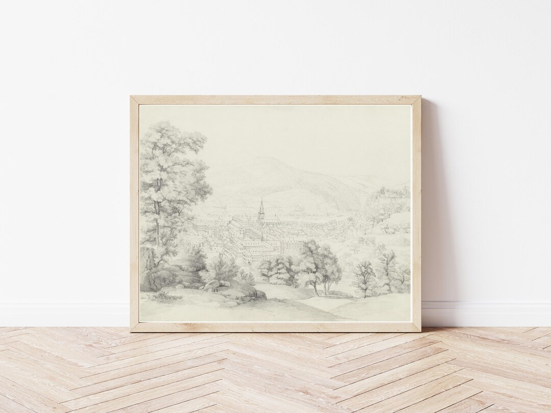 Heidelberg Germany View Circa 1850 Drawing | Fine Art Print - Etsy