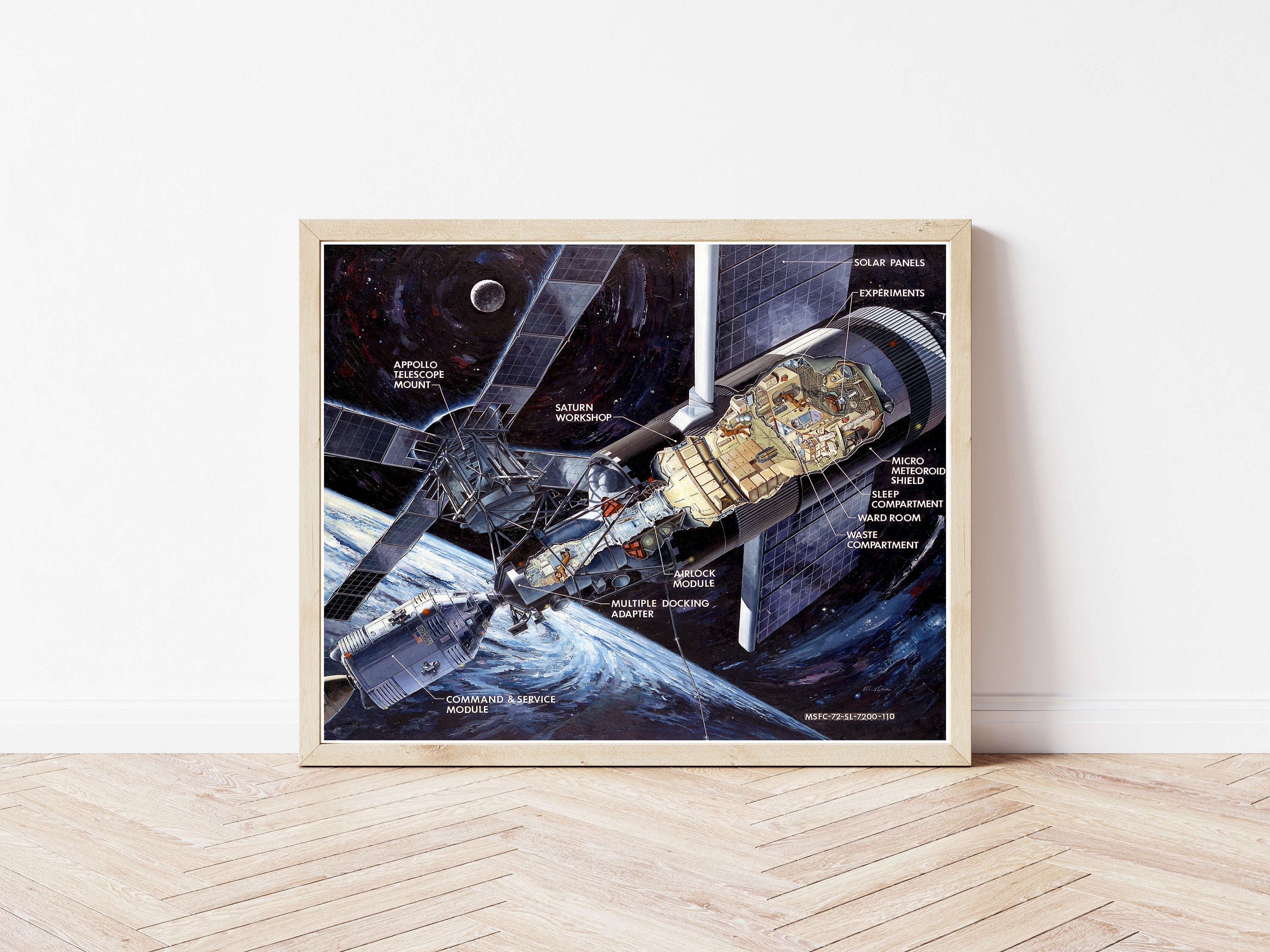 NASA Skylab Space Station 1972 Concept Art Painting | Fine Art Print - Etsy