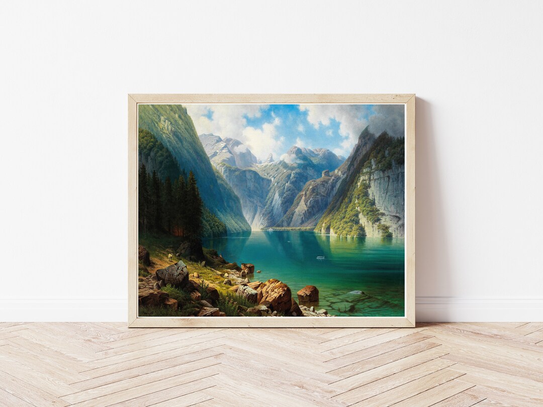 Konigssee Lake Germany 1879 Oil Painting | Fine Art Print - Etsy