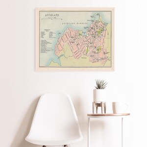 Auckland New Zealand 1893 Map | Fine Art Print - Etsy
