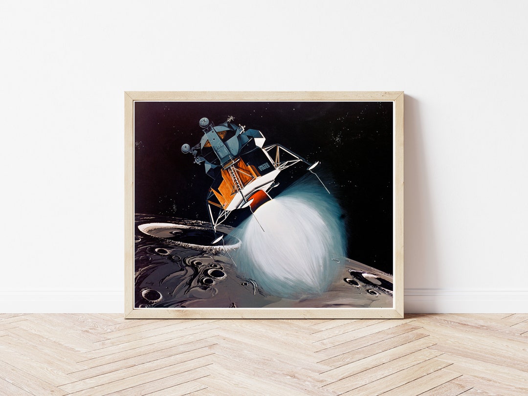 NASA Apollo Moon Landing Concept Art 1969 Painting | Fine Art Print - Etsy