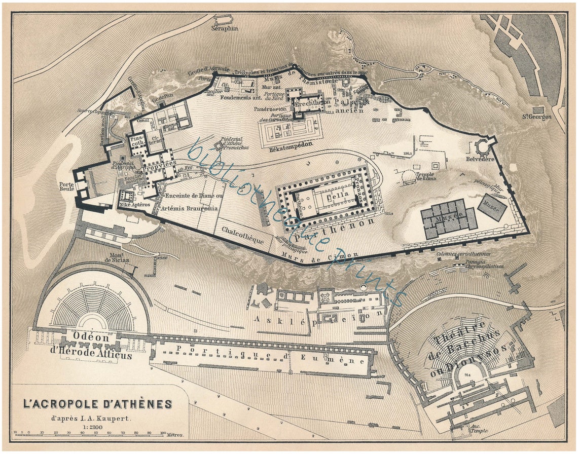 Acropolis of Athens 1910 Architectural Plan Fine Art Print | Etsy