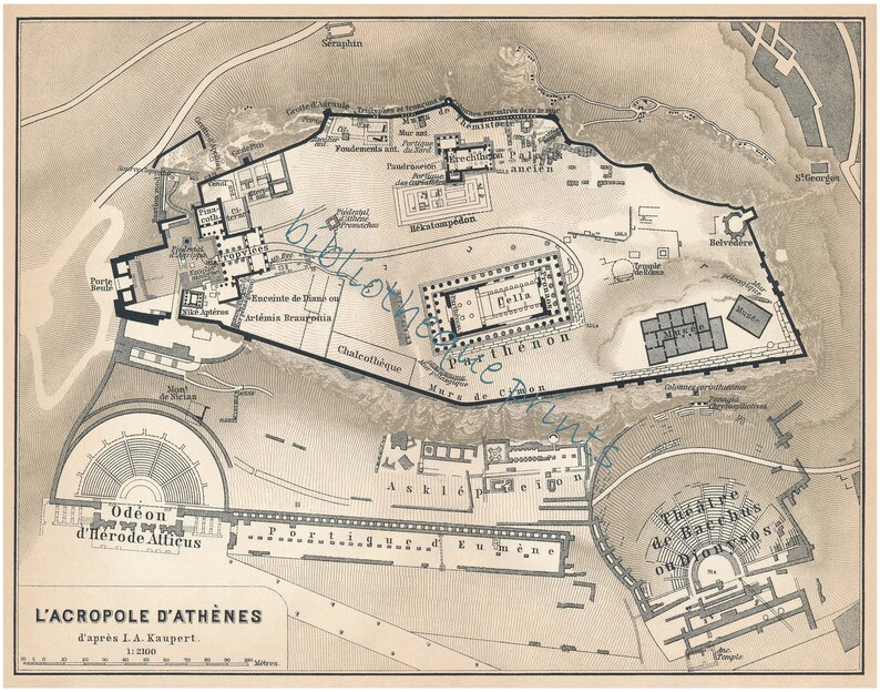 Acropolis of Athens 1910 Architectural Plan | Fine Art Print - Etsy