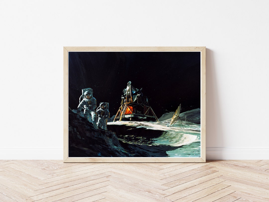 NASA Apollo 13 Moon Landing Concept Art 1970 Painting | Fine Art Print ...