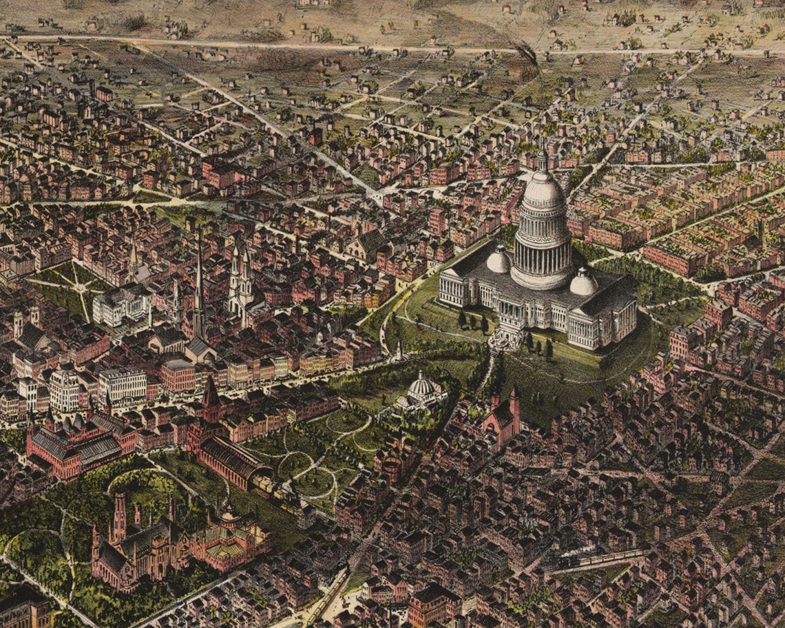 Washington DC 1880 Bird's Eye View Map Fine Art Print - Etsy