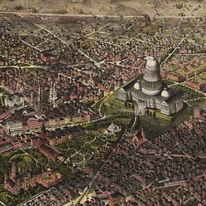 Washington DC 1880 Bird's Eye View Map Fine Art Print - Etsy