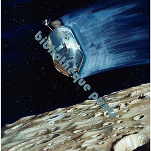 NASA Apollo Moon Landing Concept Art 1970 Painting | Fine Art Print - Etsy
