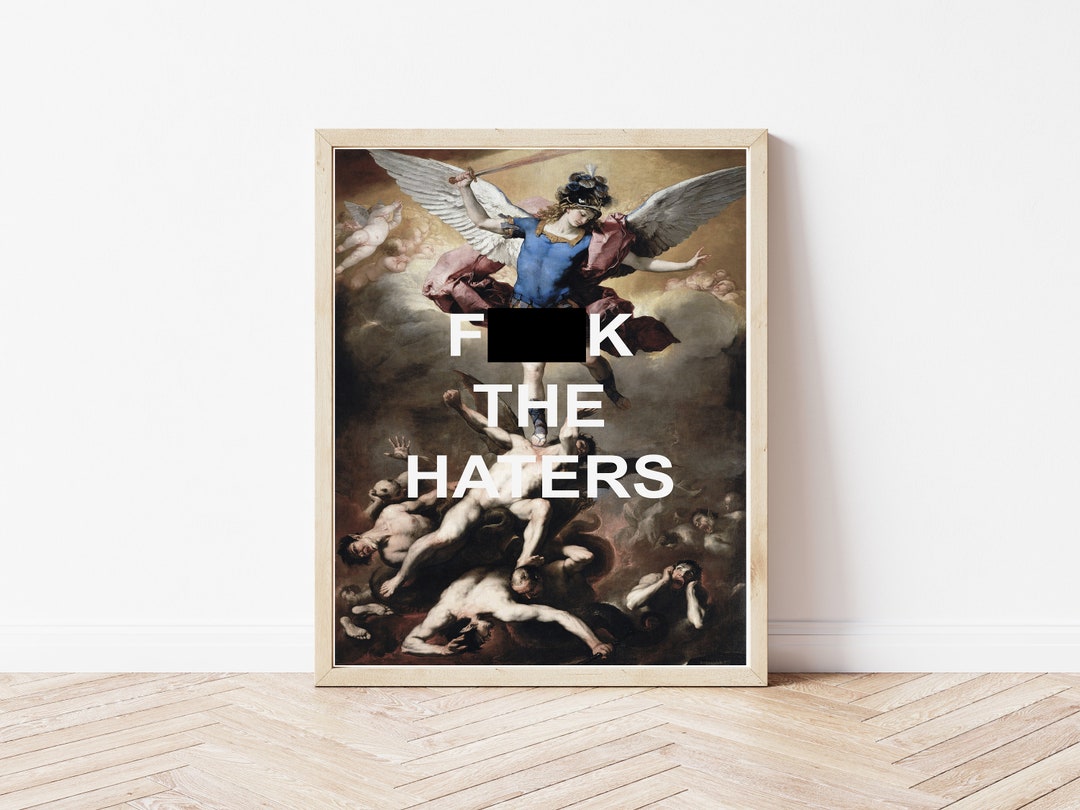 Renaissance Angel Painting: F*** the Haters - Altered Art Print - Etsy
