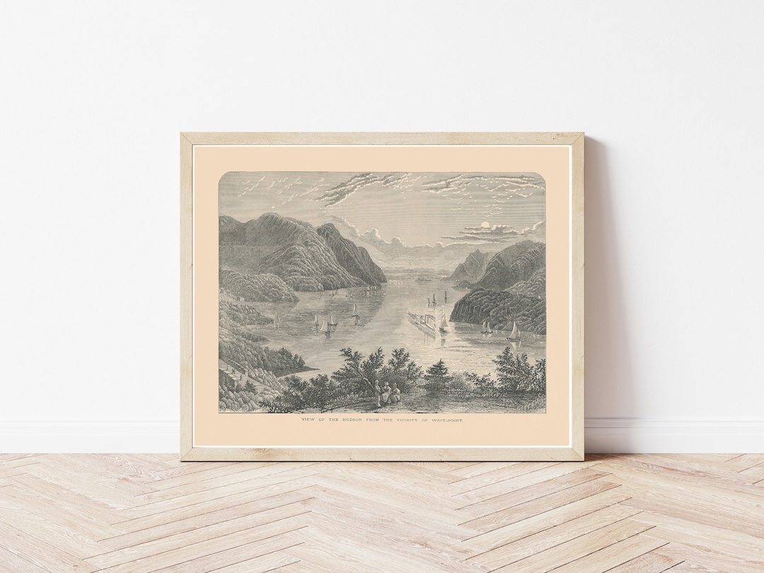 Hudson River West Point New York View 1883 Engraving Illustration ...