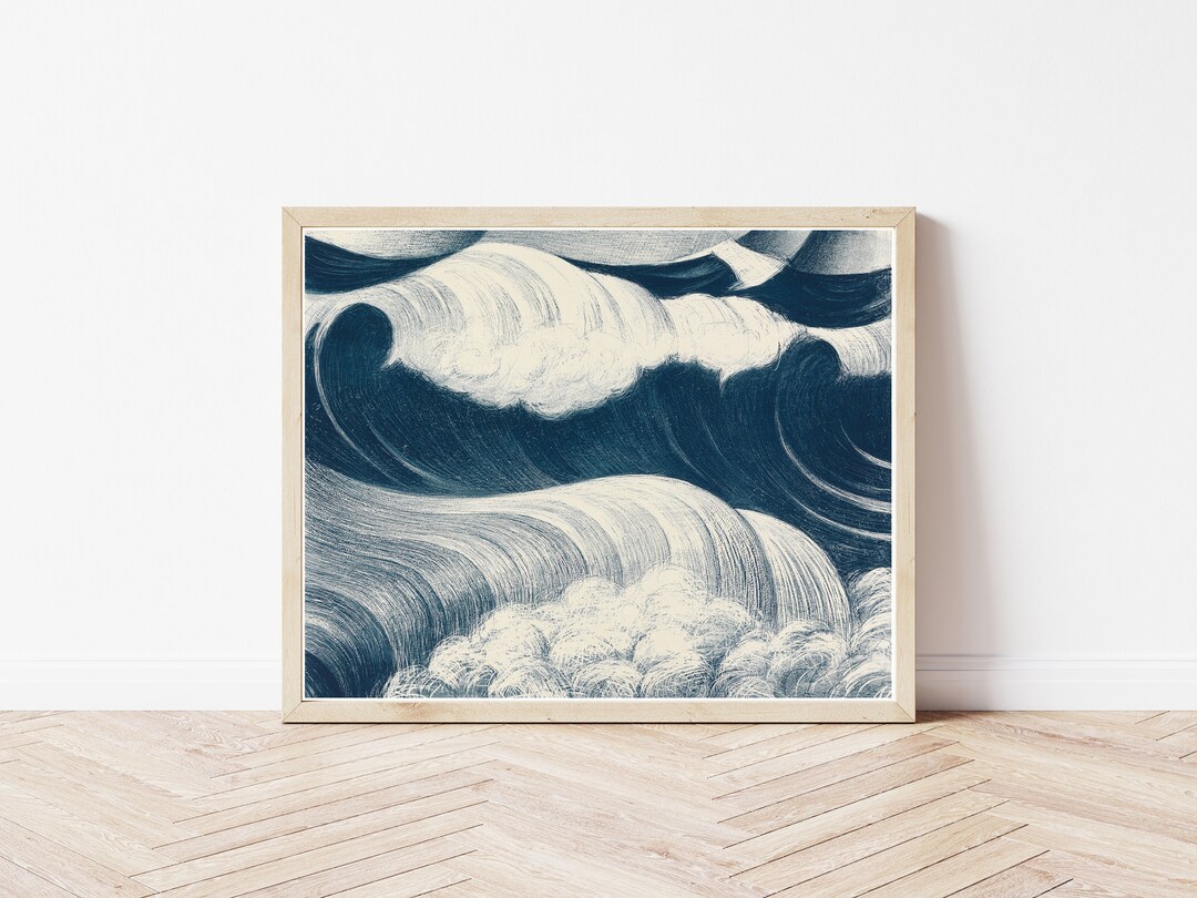 Ocean Waves 1917 Lithograph | Fine Art Print - Etsy