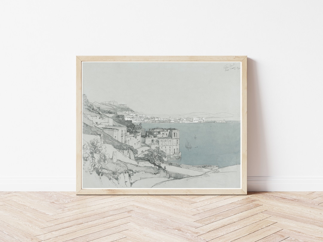 Naples Italy View 1830 Watercolor Drawing Print | Fine Art Print - Etsy