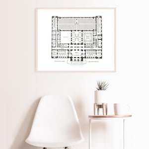 New York Public Library 1916 Architectural Floor Plan | Fine Art Print ...