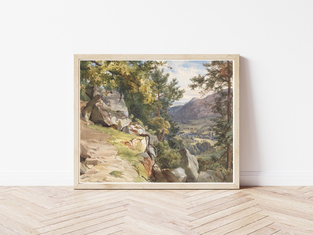 Dunkeld Scotland Area Landscape & View 1855 Watercolor Painting | Fine ...