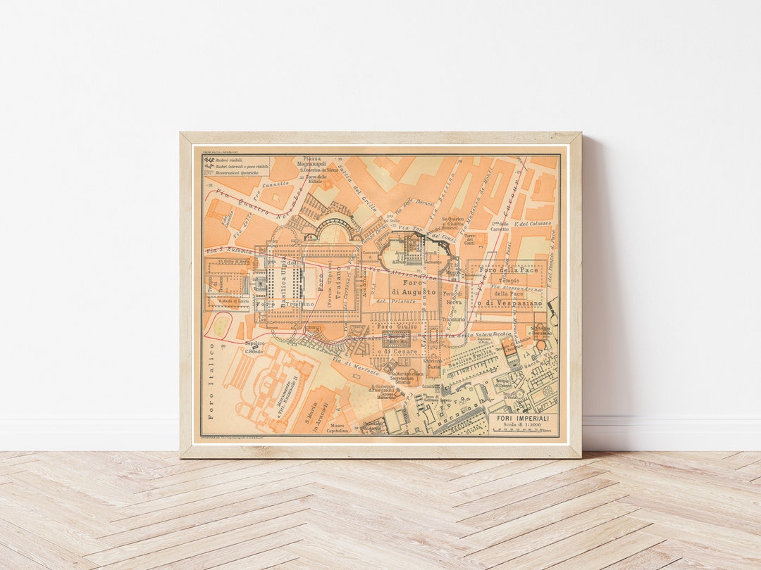 Rome Italy Imperial Fora 1927 Map | Fine Art Print - Etsy